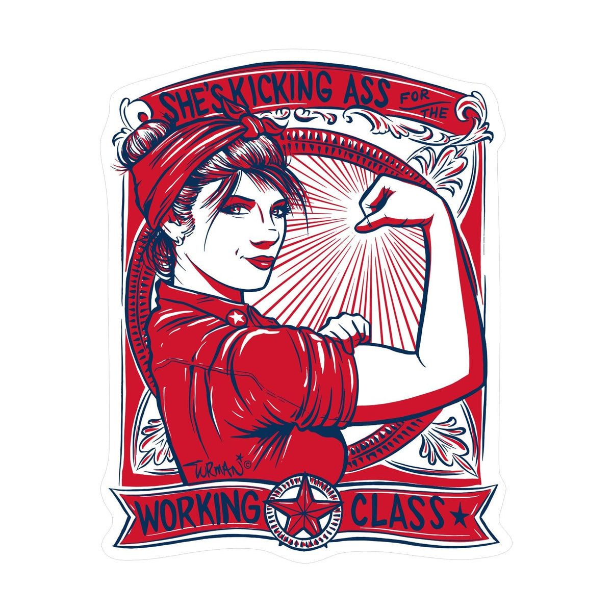 She's Kicking Ass Sticker – Turman Merch Co She's Kicking Ass Sticker – Turman Merch Co