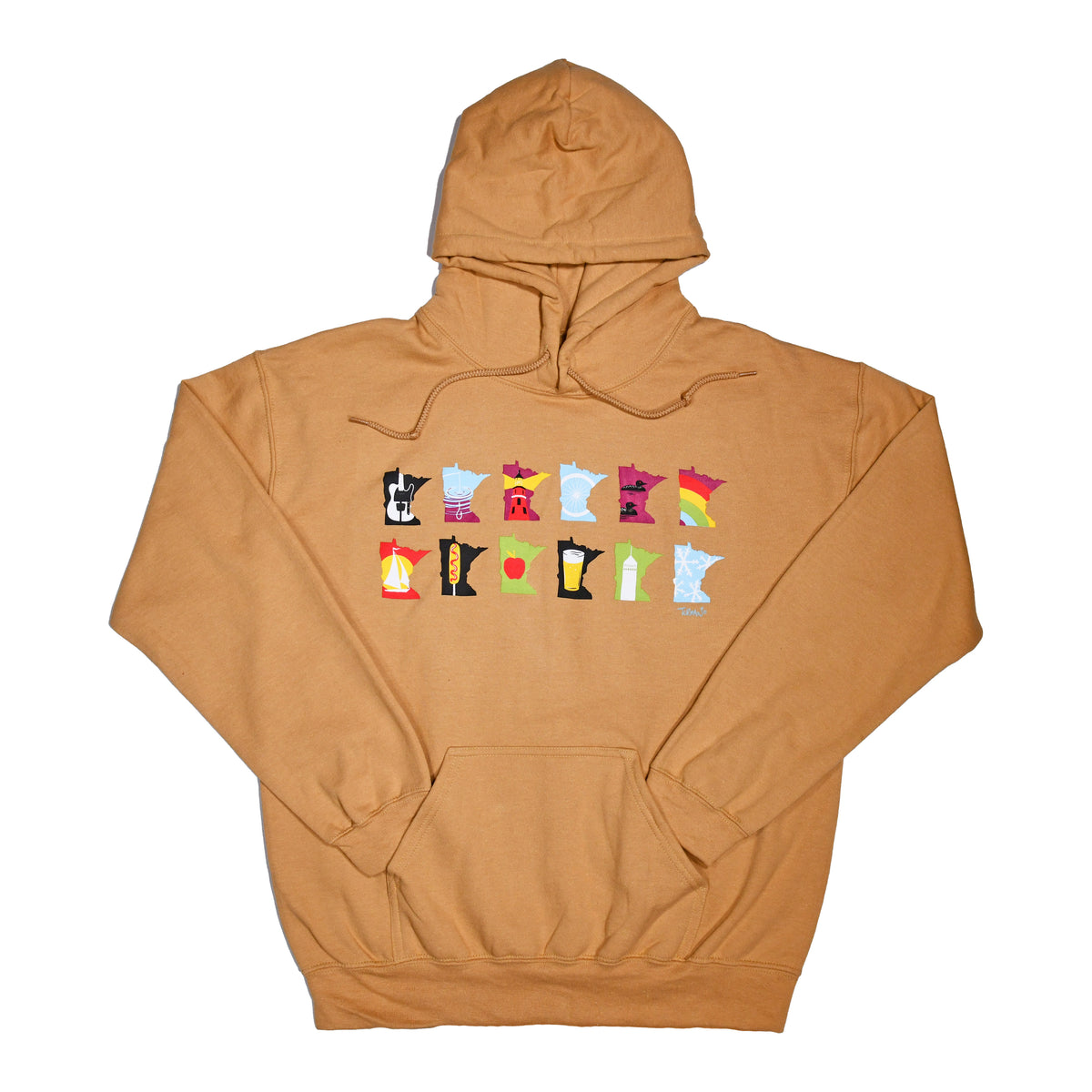 MN Months Horiz Hoodie Old Gold – Turman Merch Co