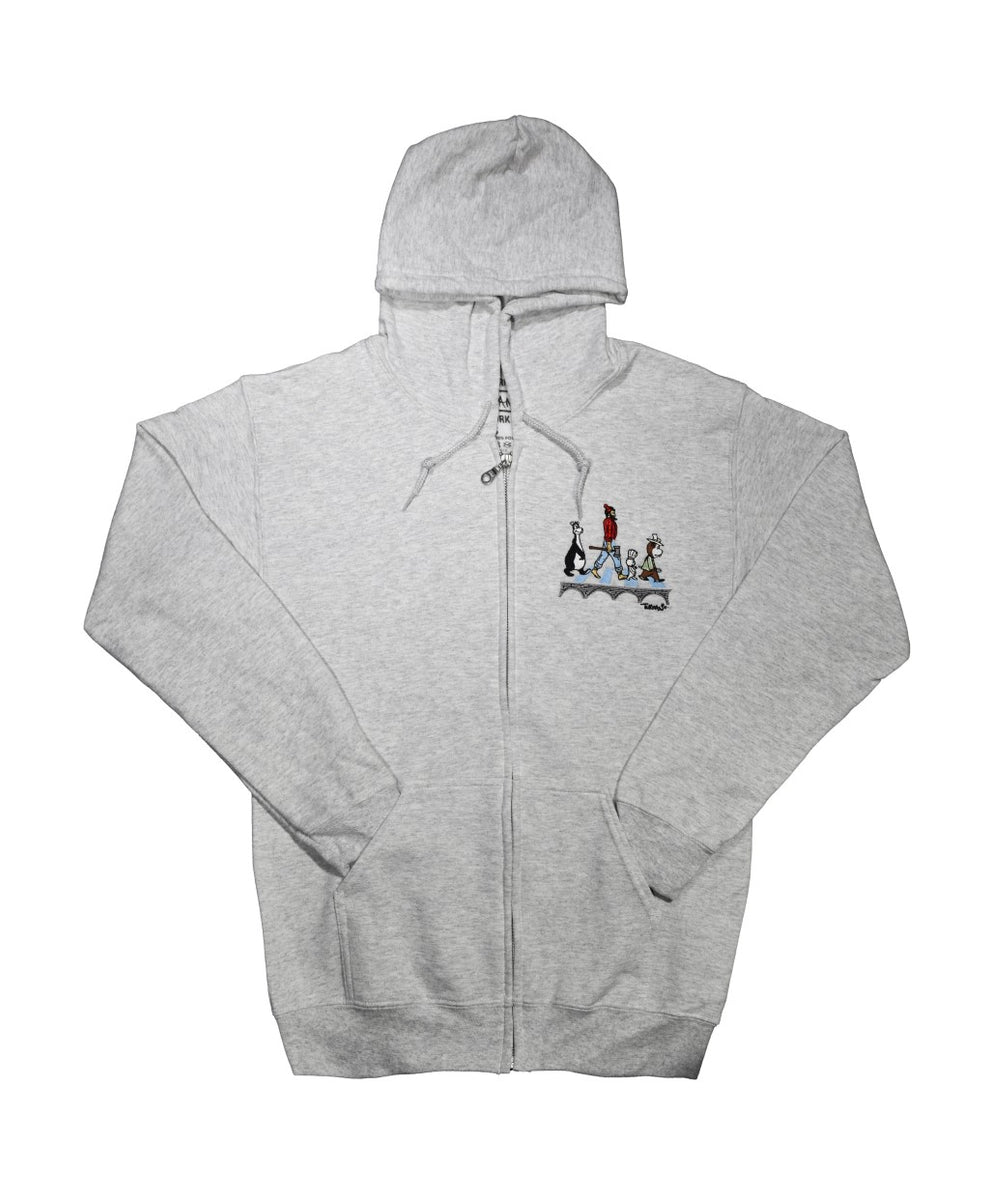 MN Abbey Rd Embroidered Zip Hoodie Ash – Turman Merch Co
